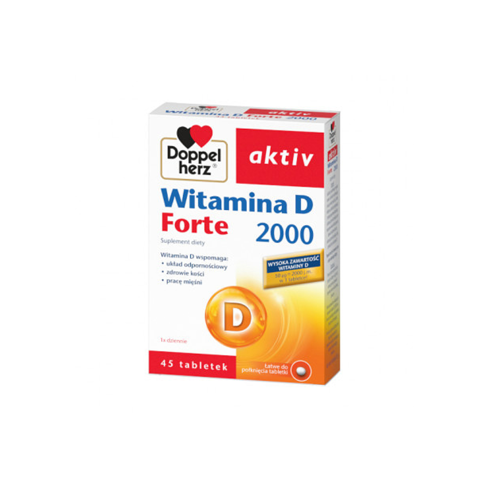 DoppelHerz Aktiv Vitamin D Forte 2000 (45 Tablets) - Zimgi Cosmetics
